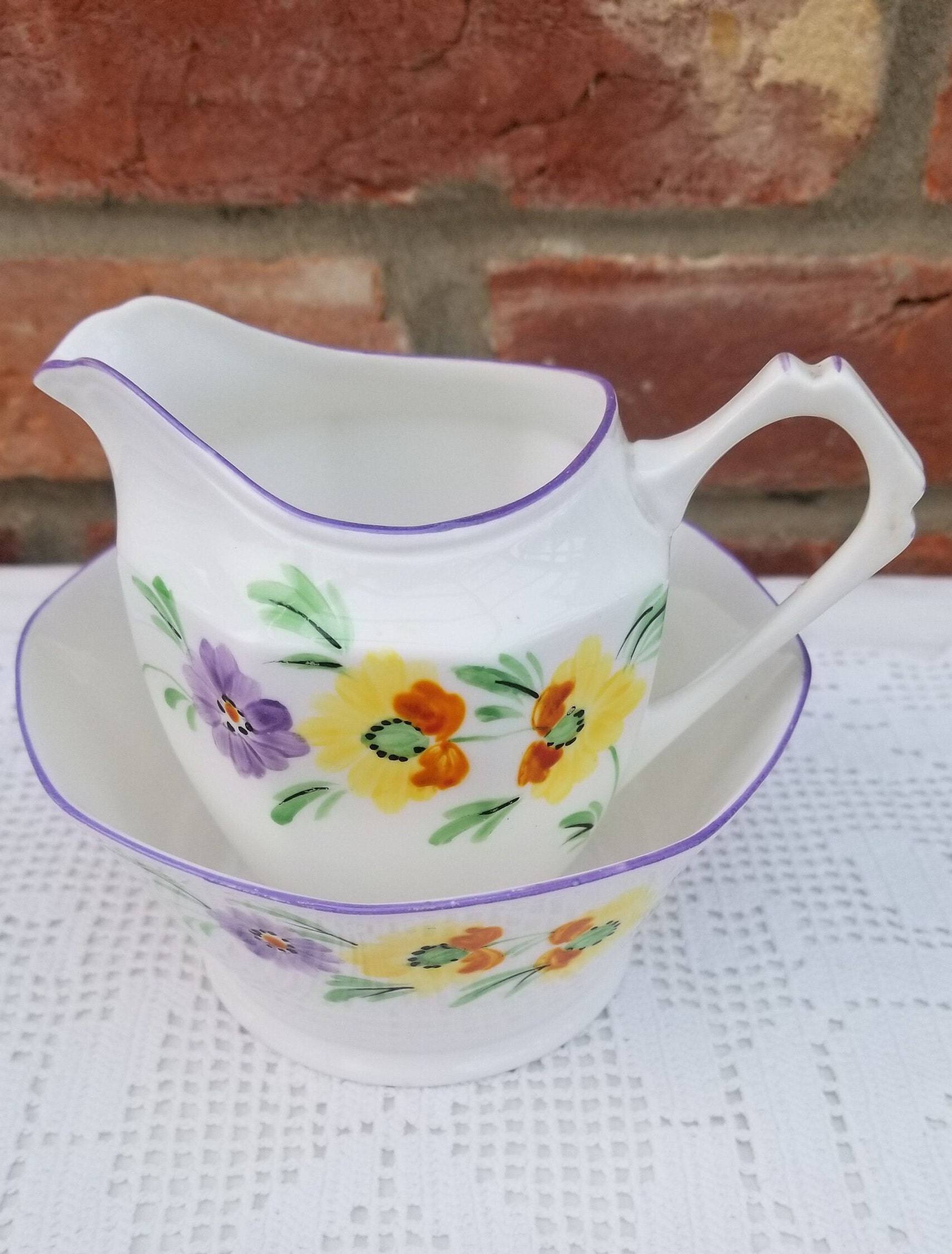 A Stunning Art Deco Milk Jug & Sugar Bowl by Plant Tuscan - Etsy