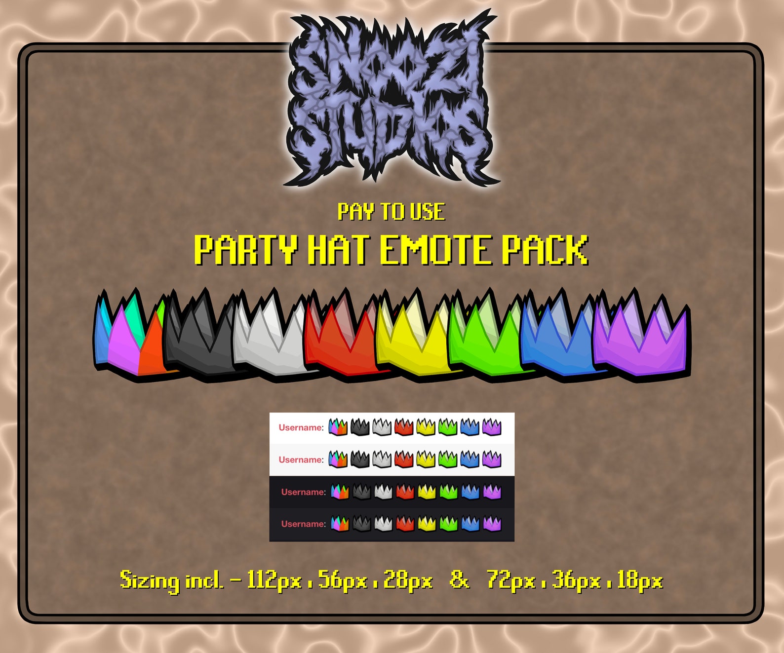 OSRS Party Hats Emote/badges Set of 8 TWITCH/DISCORD - Etsy