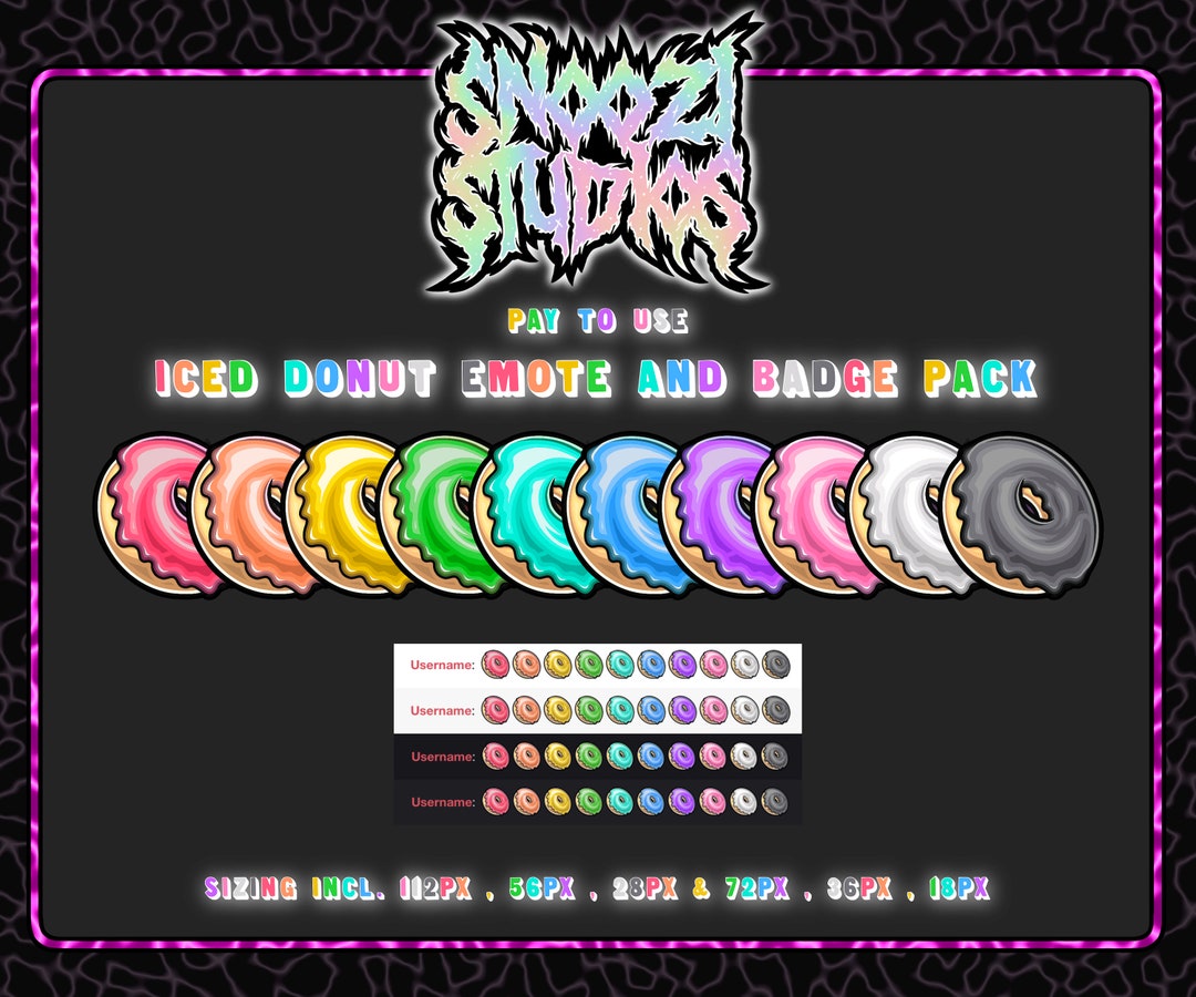 ICED DONUTS - Emote/badges Set of 10 (twitch/discord) - Etsy