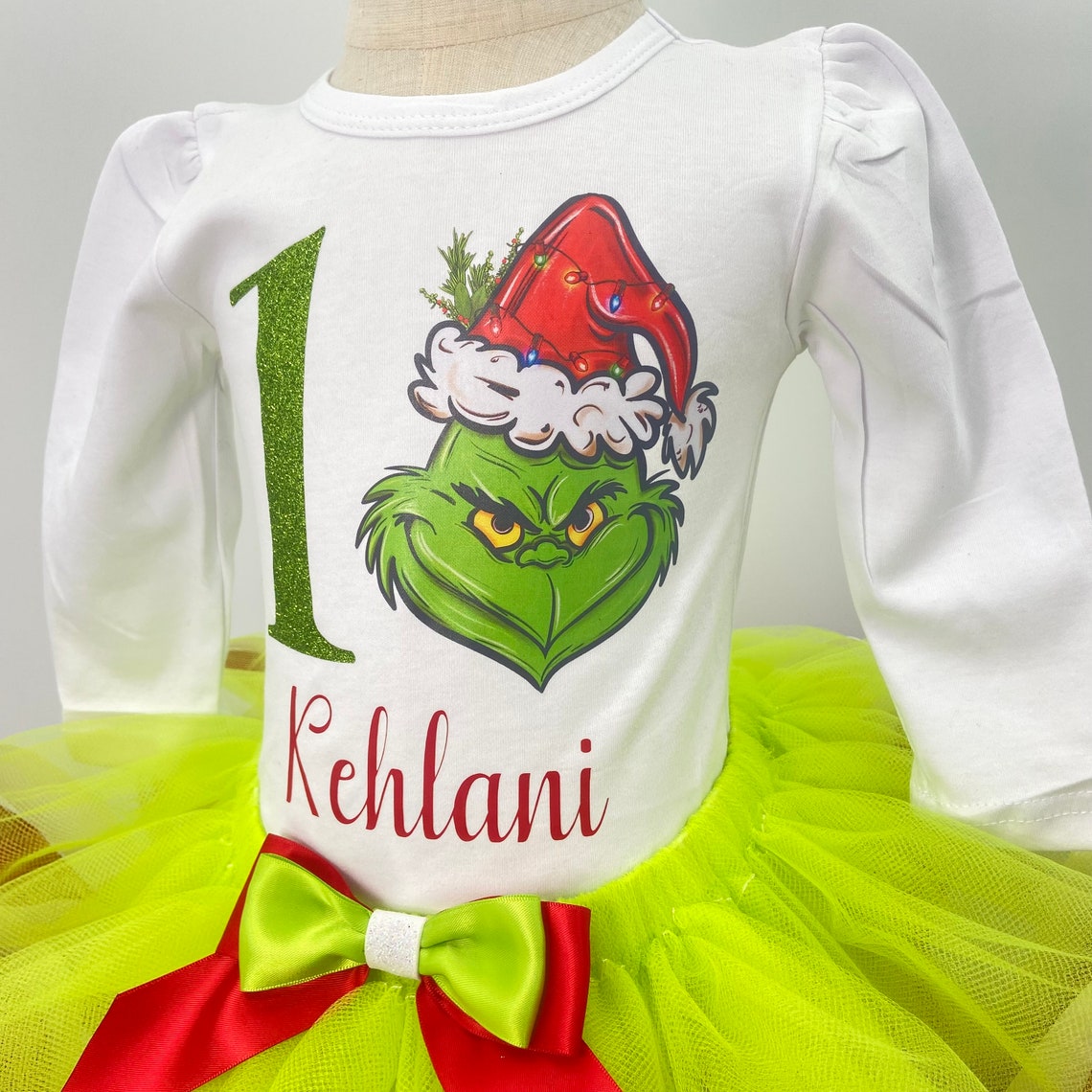 Custom Grinch Tutu Outfit Girls Grinchmas Birthday Outfit - Etsy