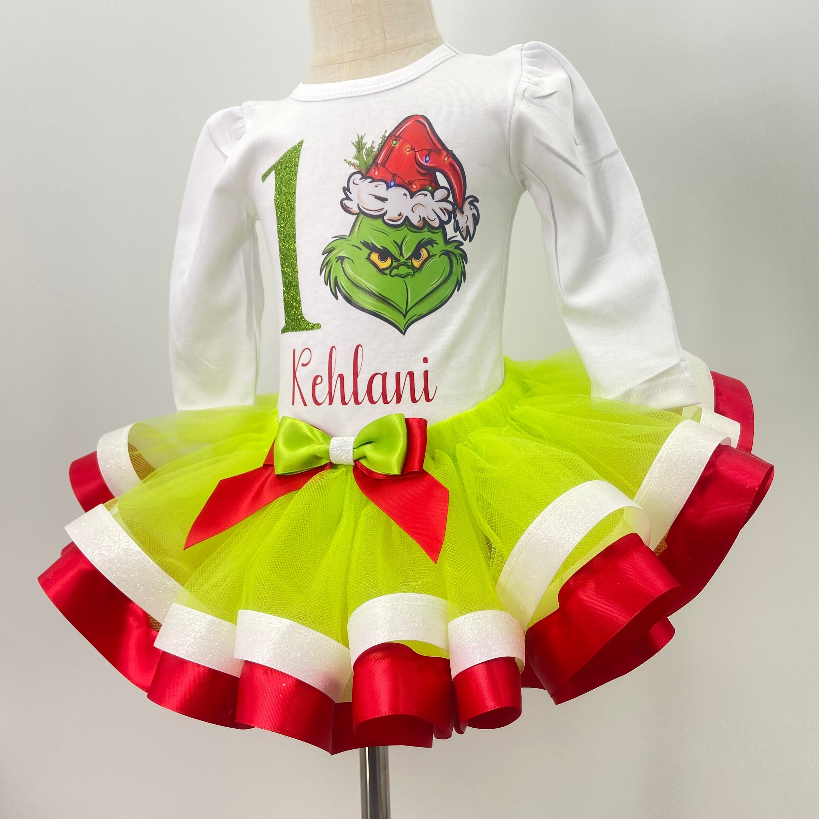 Custom Grinch Tutu Outfit Girls Grinchmas Birthday Outfit - Etsy