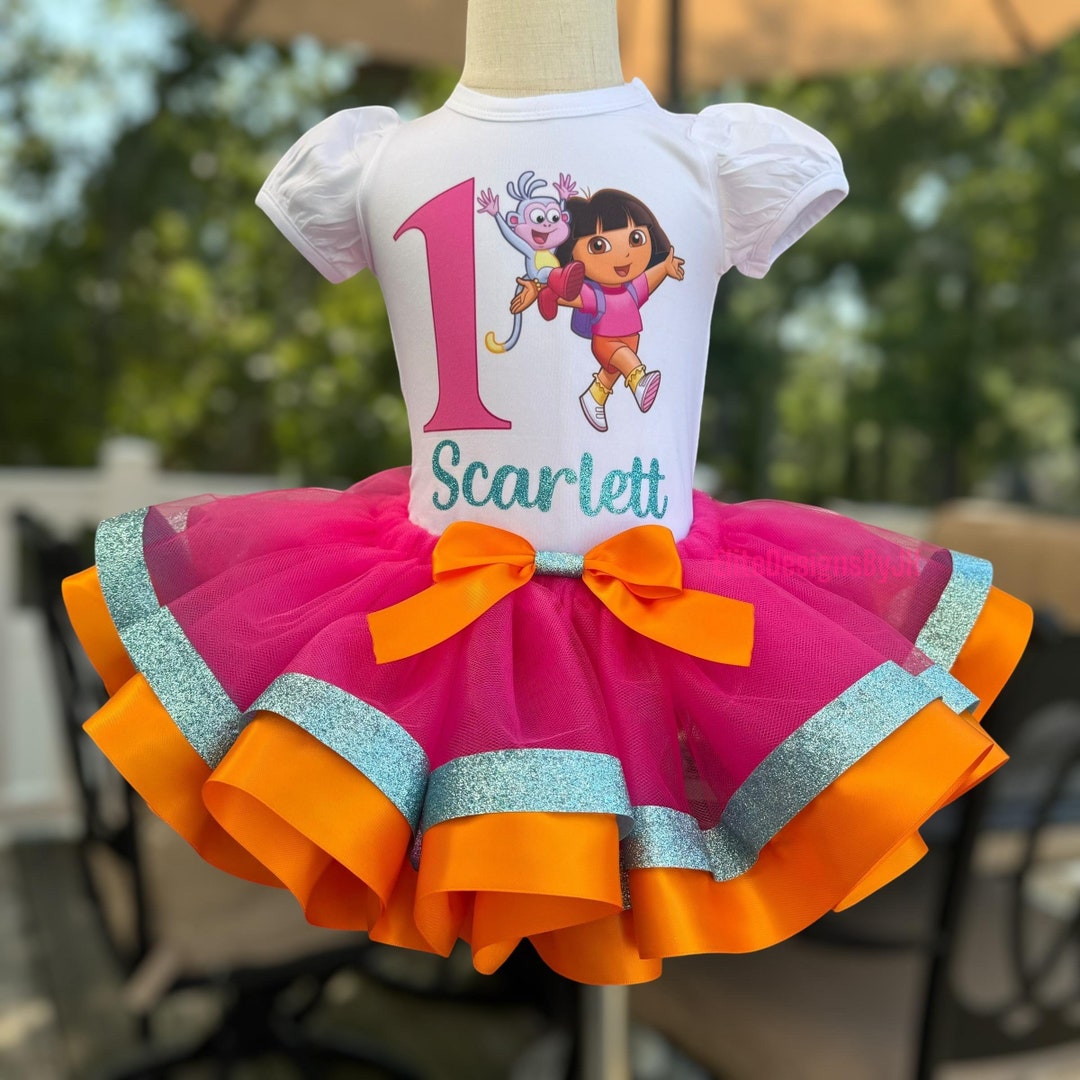 Personalized Dora Birthday Tutu Outfit, Girls 1st-5th B-day Set - Etsy