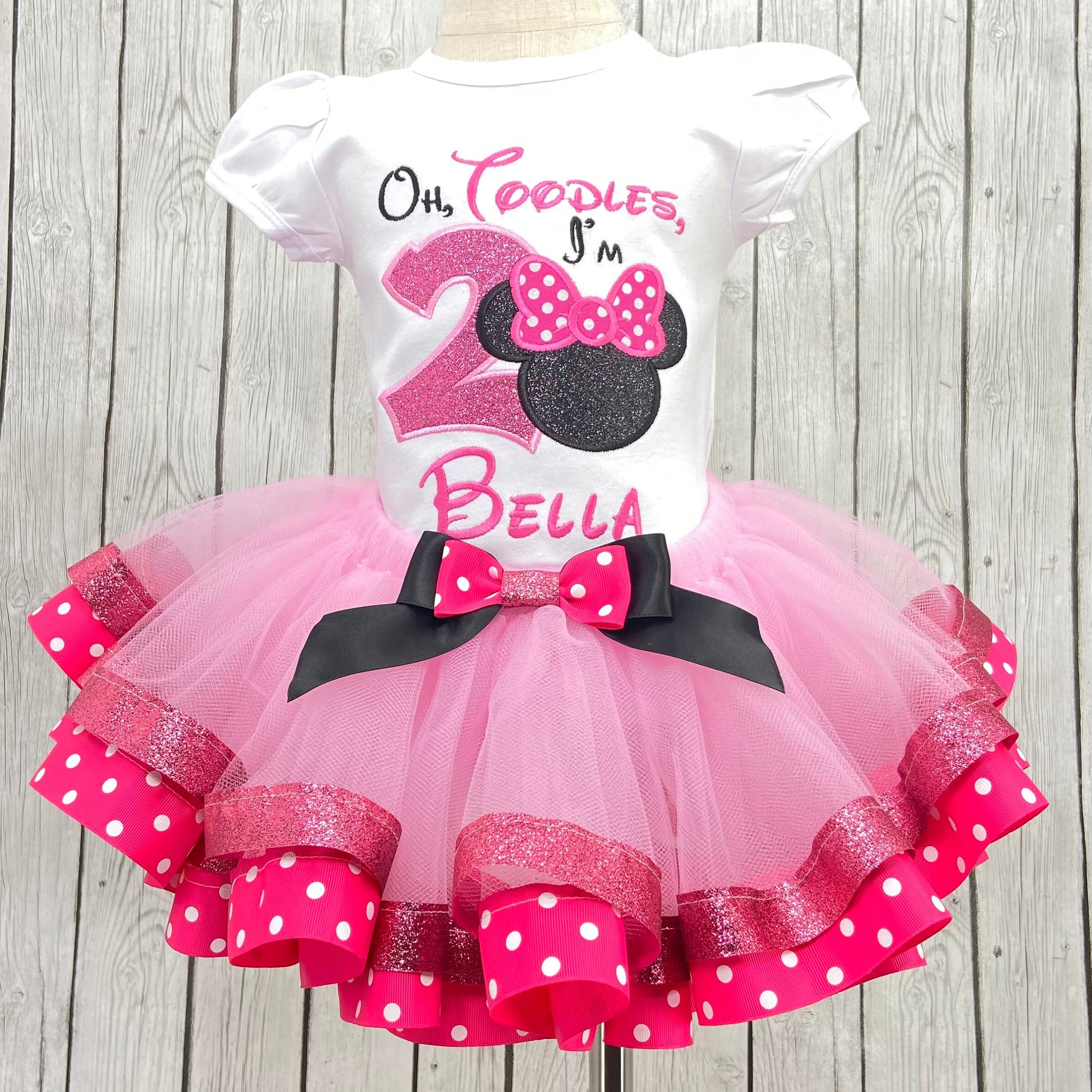 Minnie Mouse Birthday Outfit, Minnie Mouse Shirt and Tutu Outfit, Hot ...