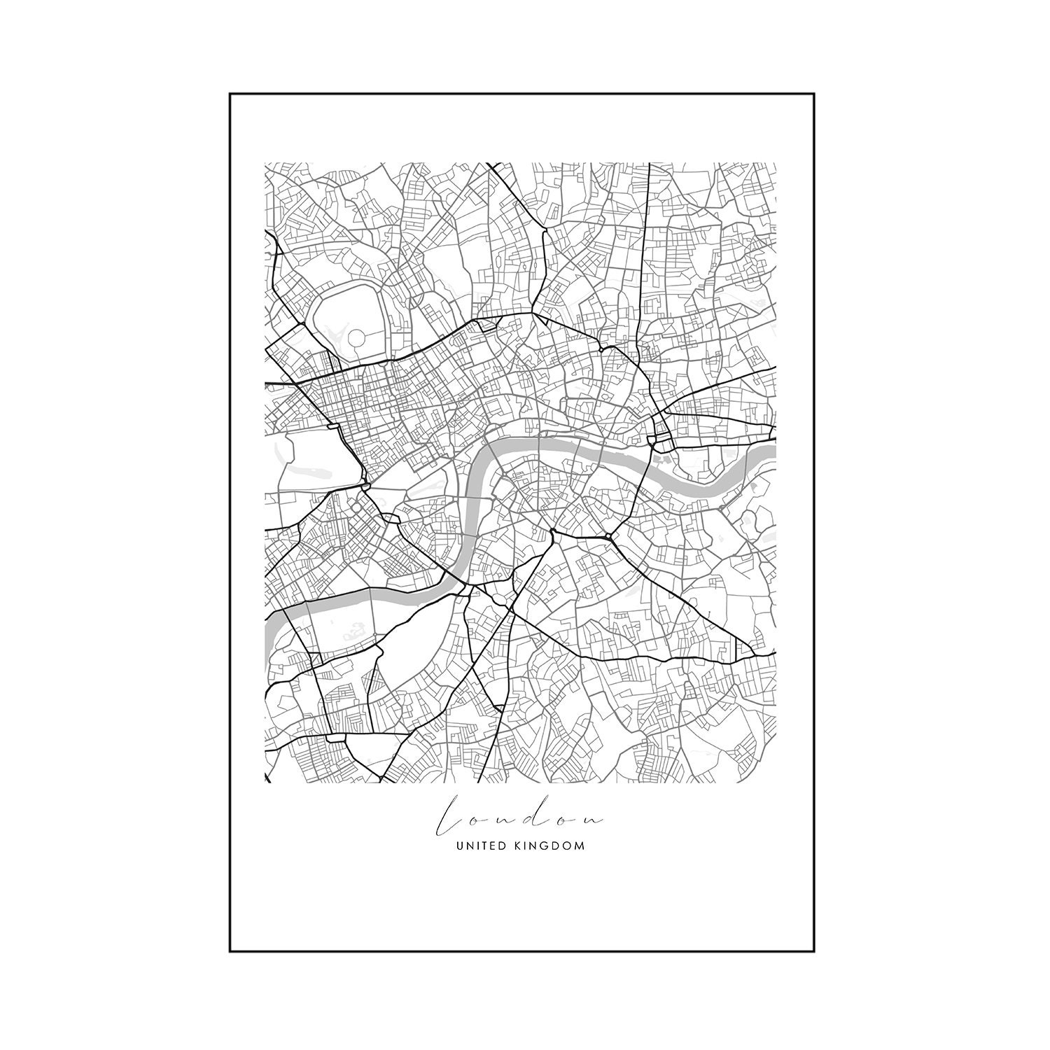 Custom LONDON Personalized Maps Custom Map Print Gift Custom Map Prints ...
