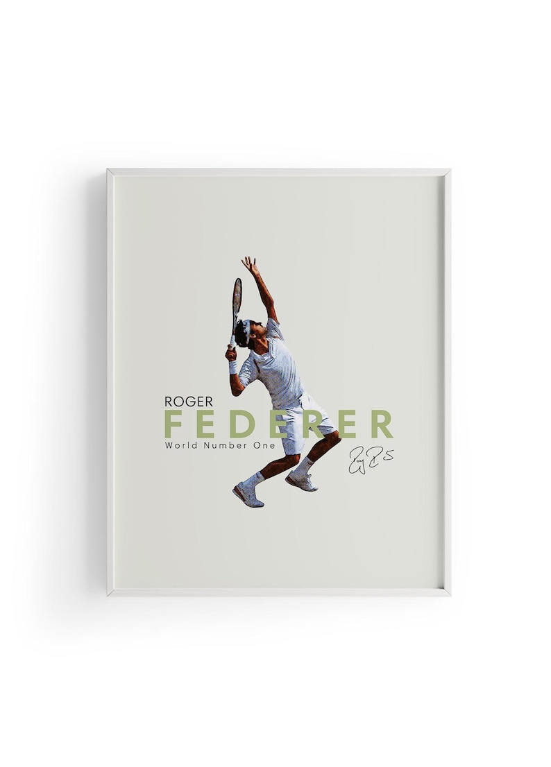 Rogar Federer, Tennis Fan Gift, Tennis Poster Fan Gift, Sports Digital ...