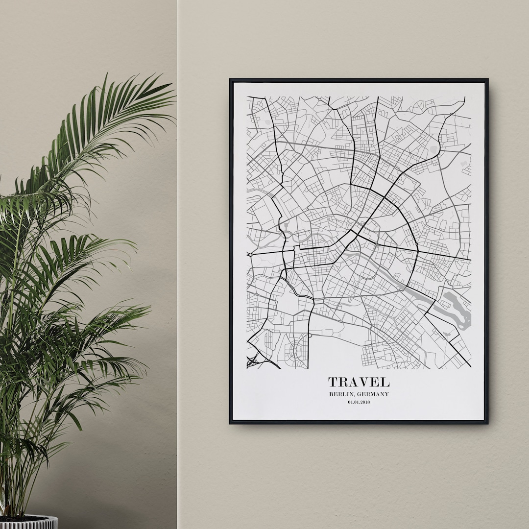 Custom BERLIN Personalized Maps Custom Map Print Gift Custom Map Prints ...