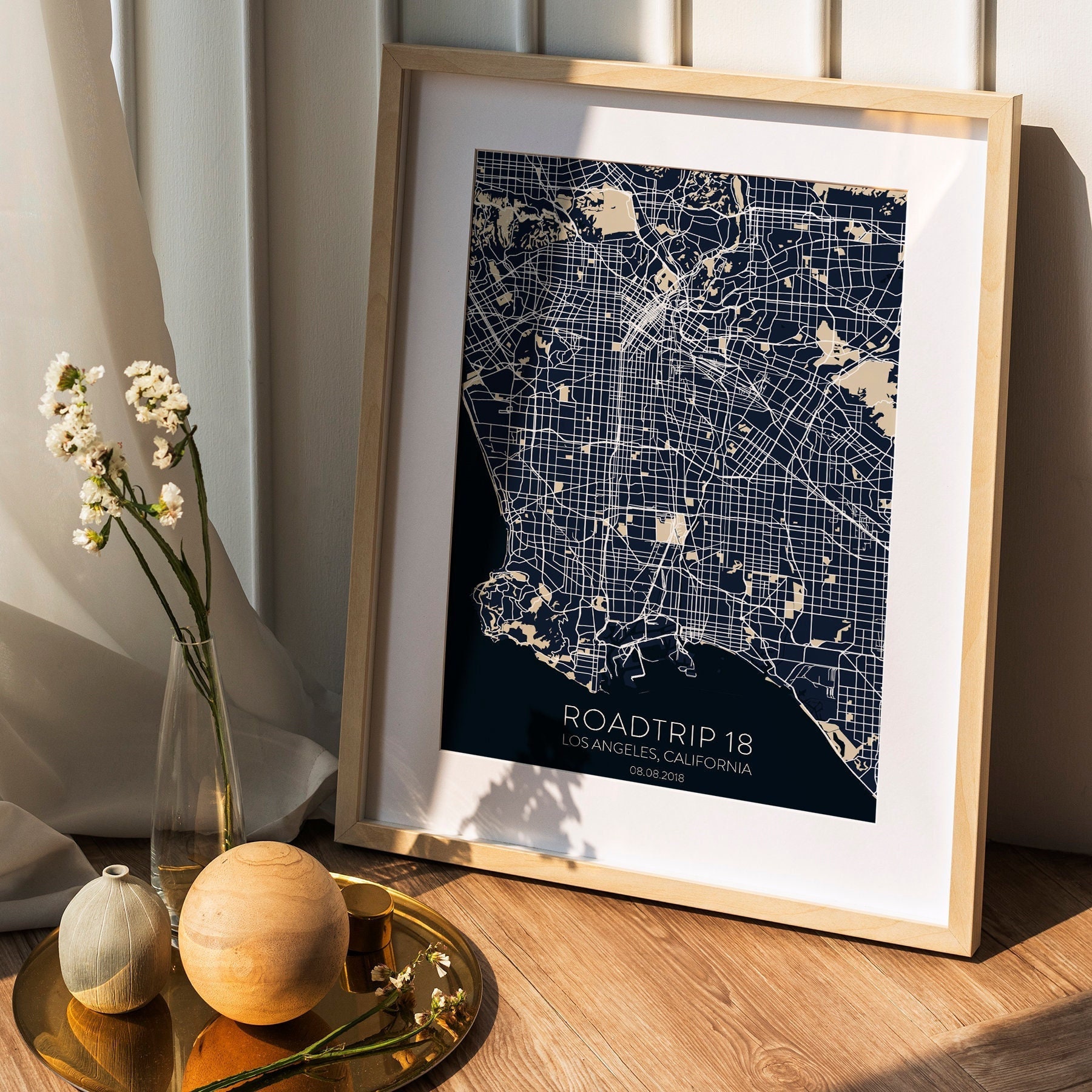 LOS ANGELES Custom Personalized Maps Custom Map Print Gift Custom Map ...