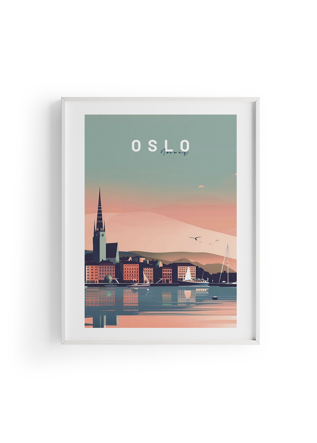 OSLO Norway Travel Print, Oslo Wall Decor Art Print, Norway Print ...