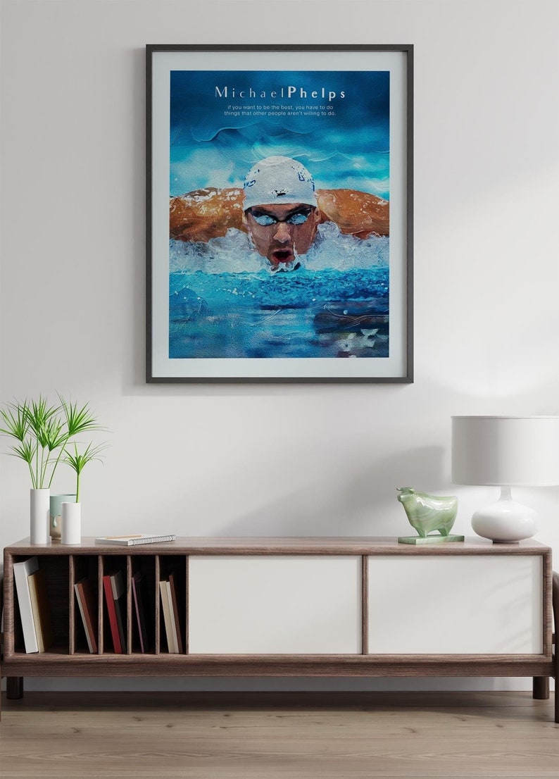 Michael Phelps Poster, Michael Phelps Fan Gift, Sports Digital Posters ...