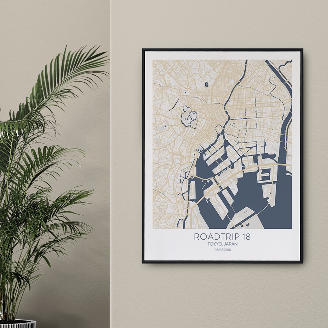 TOKYO Custom Personalized Maps Custom Map Print Gift Custom Map Prints ...