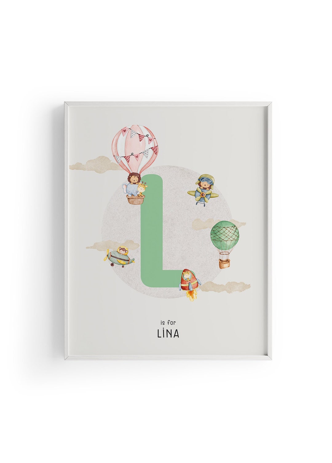 Customizable Letter Poster Kids Room Poster, Wall Canvas Prints ...