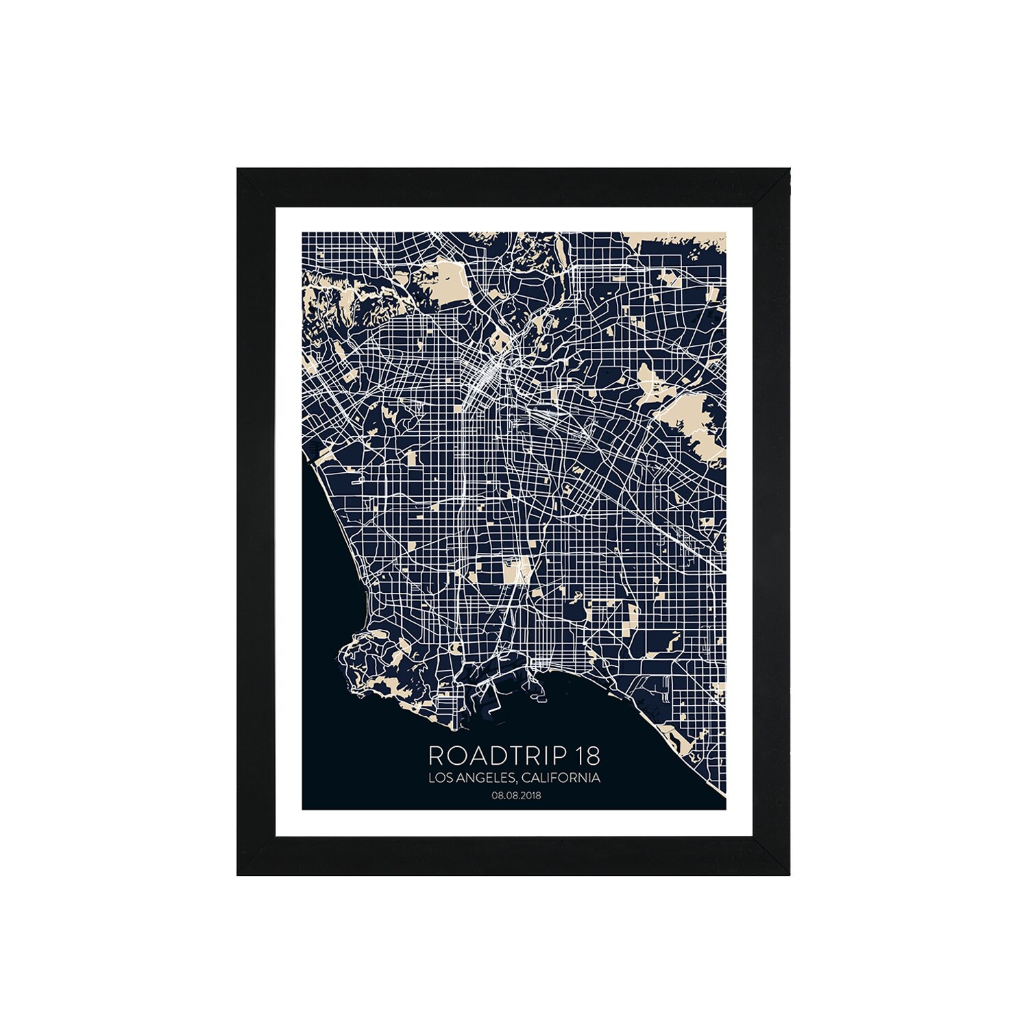 LOS ANGELES Custom Personalized Maps Custom Map Print Gift Custom Map ...