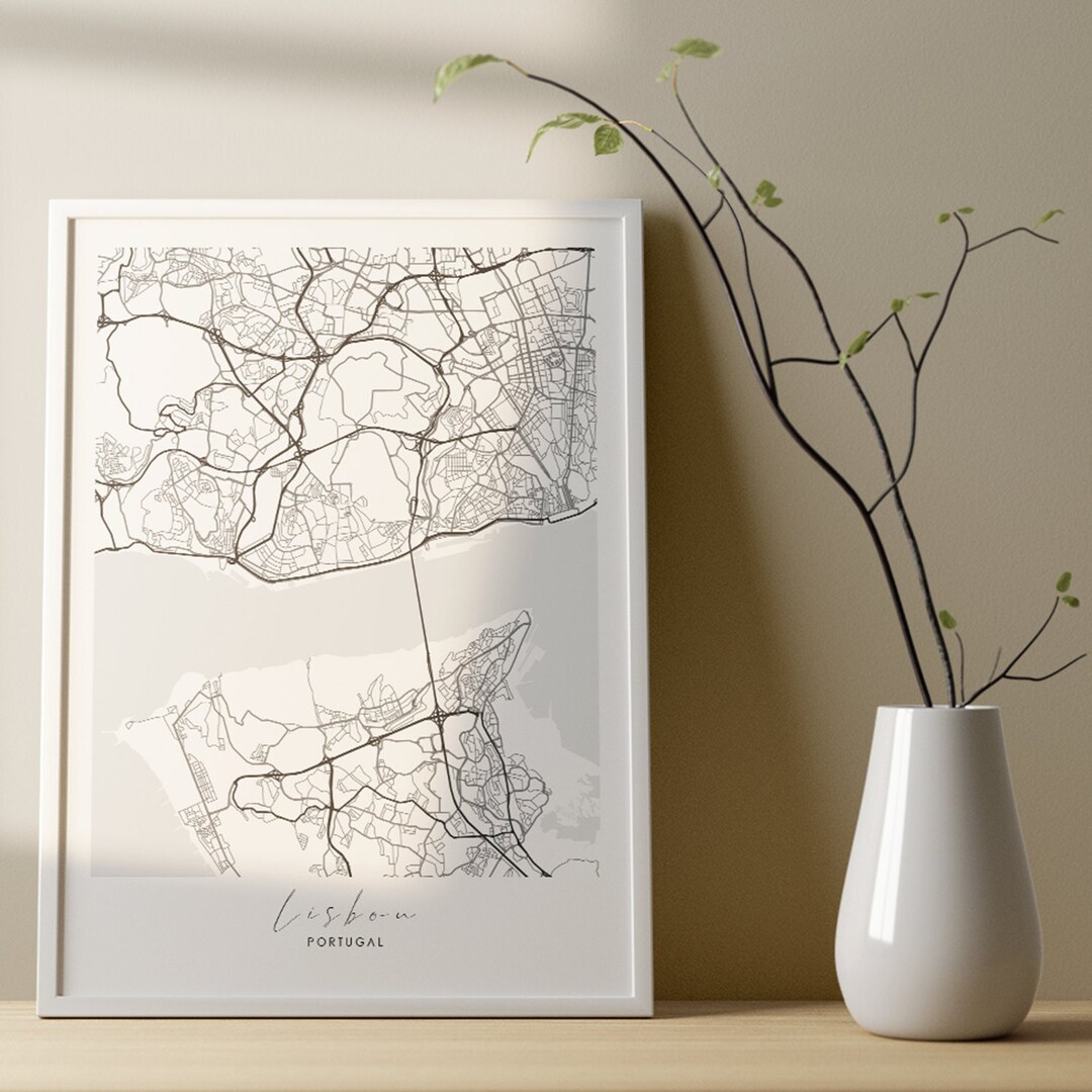 Custom LISBON Personalized Maps Custom Map Print Gift Custom Map Prints ...