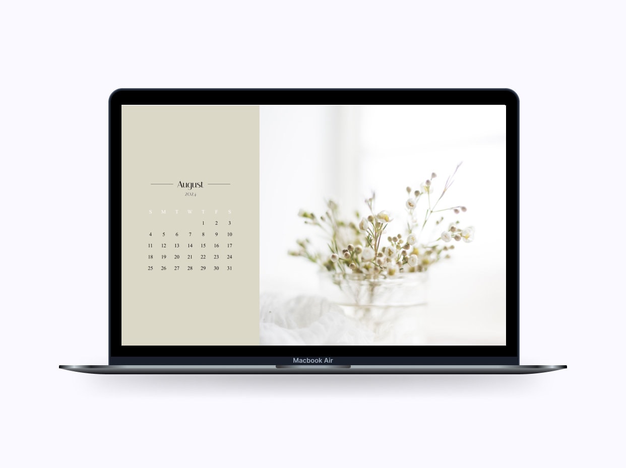 2024 Neutrals Monthly Desktop Calendar Wallpaper, Boho Minimalist ...