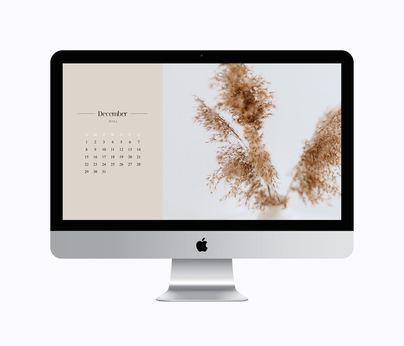 2024 Neutrals Monthly Desktop Calendar Wallpaper, Boho Minimalist ...
