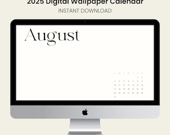 2025 Monthly Desktop Calendar Wallpaper, Black & White Edition ...