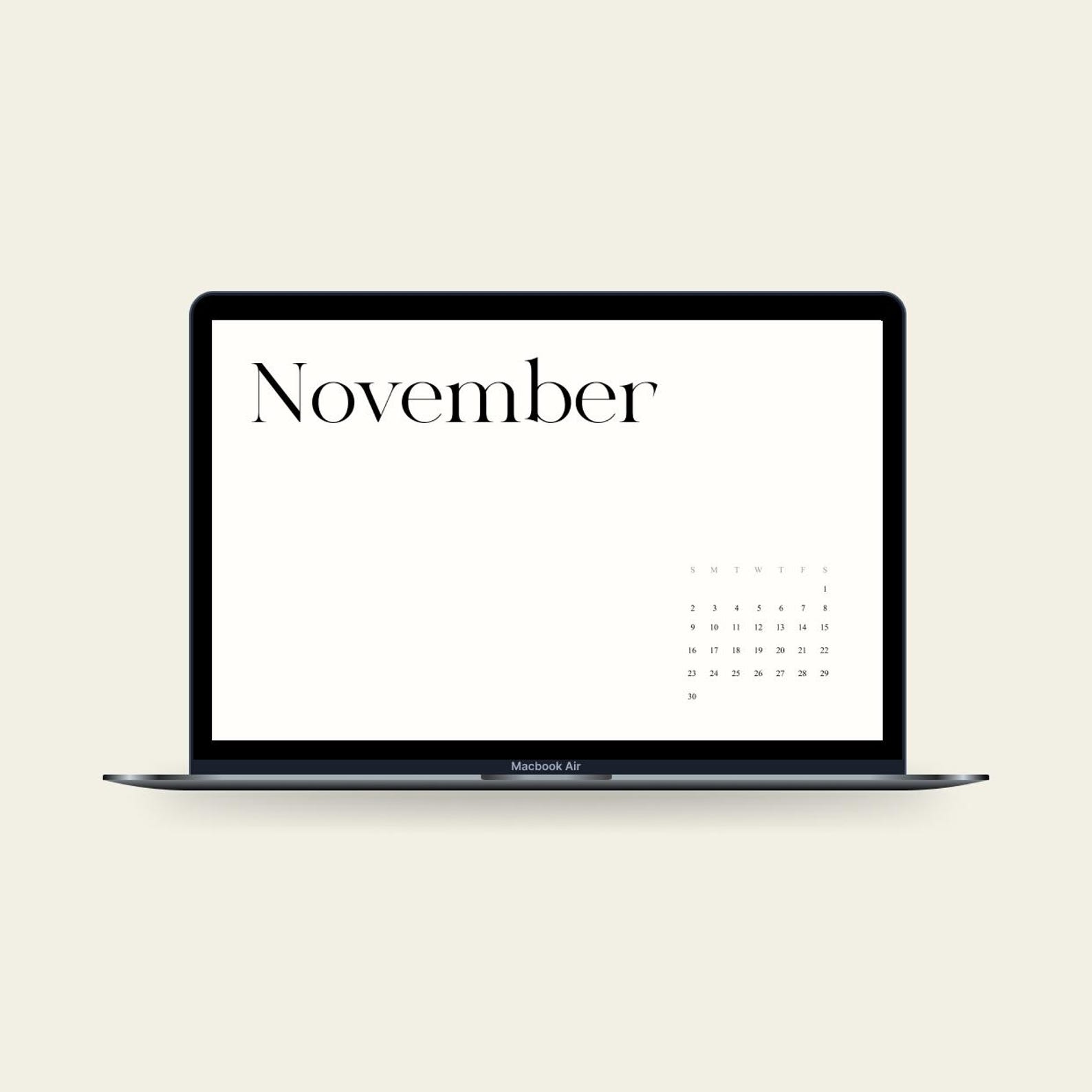 2025 Minimalist Desktop Calendar Wallpaper: Ecru & Black (instant ...