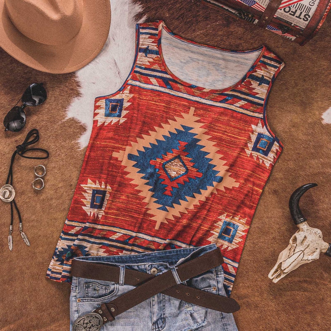 Aztec Top, Aztec Tank Top, Hippie Top, Boho Western Vest, Western Vest ...