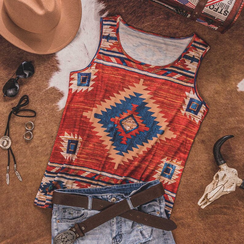 Aztec Top Aztec Tank Top Hippie Top Boho Western Vest - Etsy