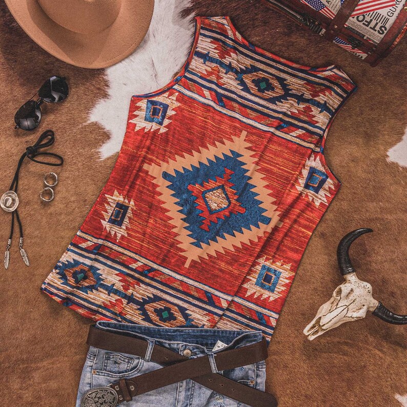Aztec Top Aztec Tank Top Hippie Top Boho Western Vest - Etsy
