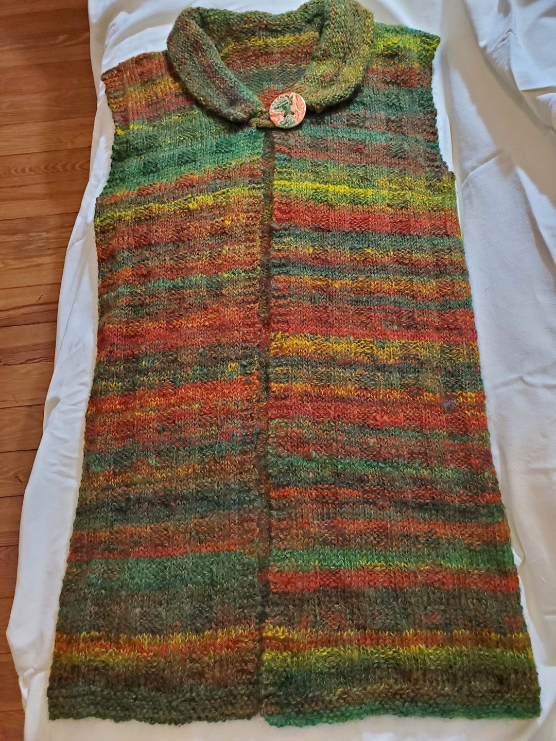 Handspun Handknit Long Vest - Etsy