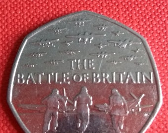 The UK Battle of Britain 50p - Etsy