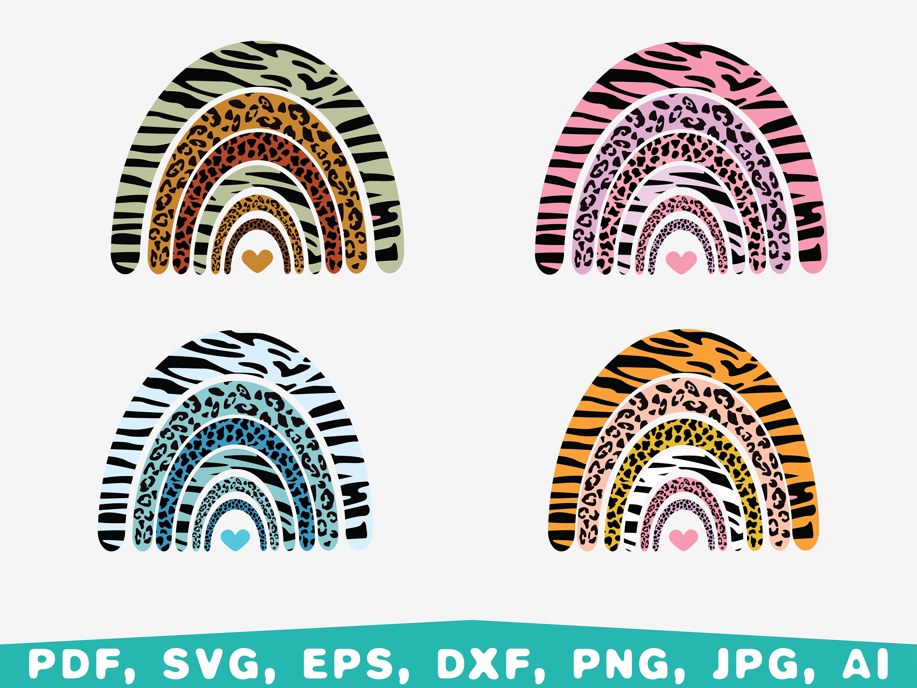 Boho Rainbow Svg Bundle Rainbow Svg Leopard Print Rainbow - Etsy Canada
