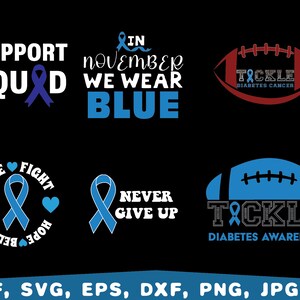Diabetes Awareness Svg Bundle, Blue Ribbon SVG, in November We Wear ...