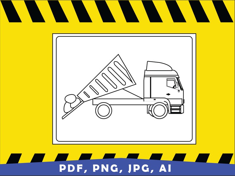 Truck Vehicle Car Coloring Pages Coloring Page Bundle - Etsy