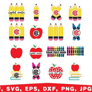 Crayon Split Monogram Svg, Crayon Svg, Teacher Svg, Teacher Name Svg ...