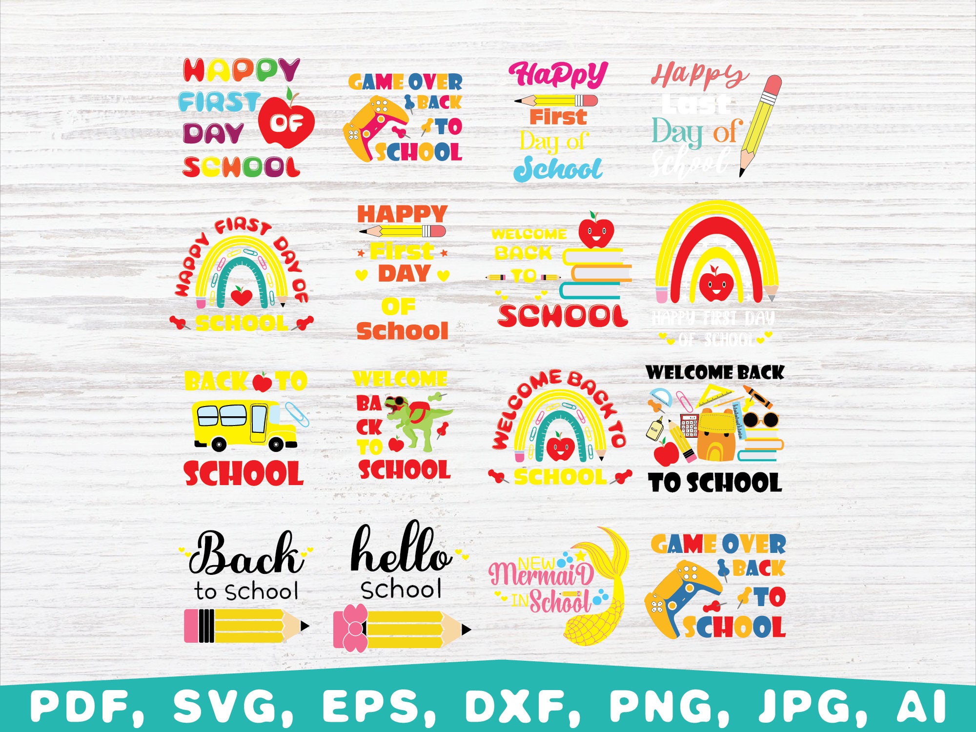 Back to School Svg Bundle First Day of School School Grades - Etsy