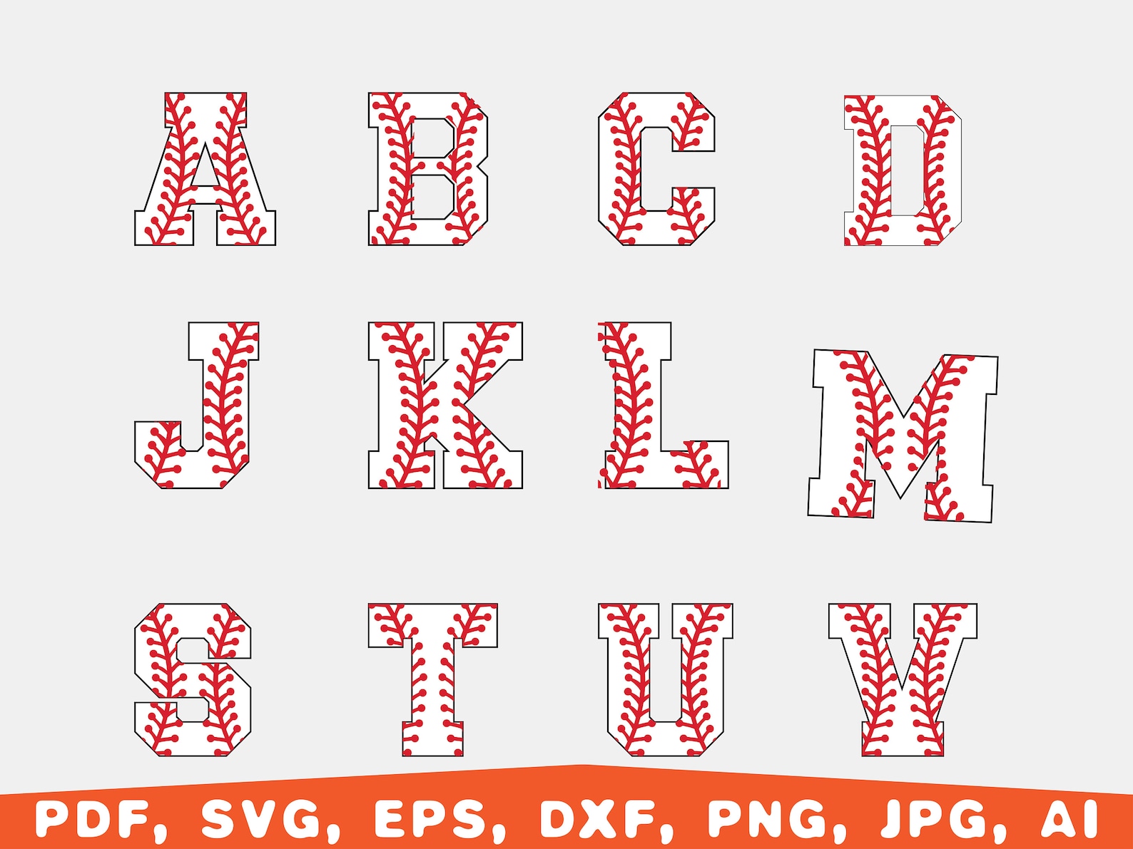 Baseball Font Svg Baseball Alphabet Baseball Letters - Etsy