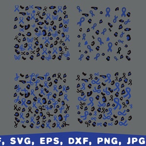 Colon Cancer Awareness SVG, Blue Ribbon, Fight Cancer (digital Files ...