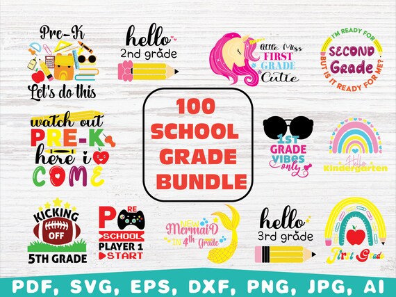 Back to School Svg Bundle First Day of School School Grades - Etsy