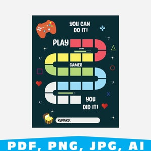 Video Game Reward Chart, Printable Video Game Behavior Chart, Video ...