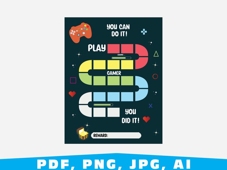 Video Game Reward Chart Printable Video Game Behavior Chart - Etsy