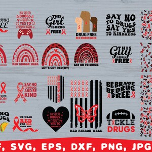Red Ribbon Week Svg, No to Drugs SVG, Anti-drug Svg, Red Ribbon Svg ...