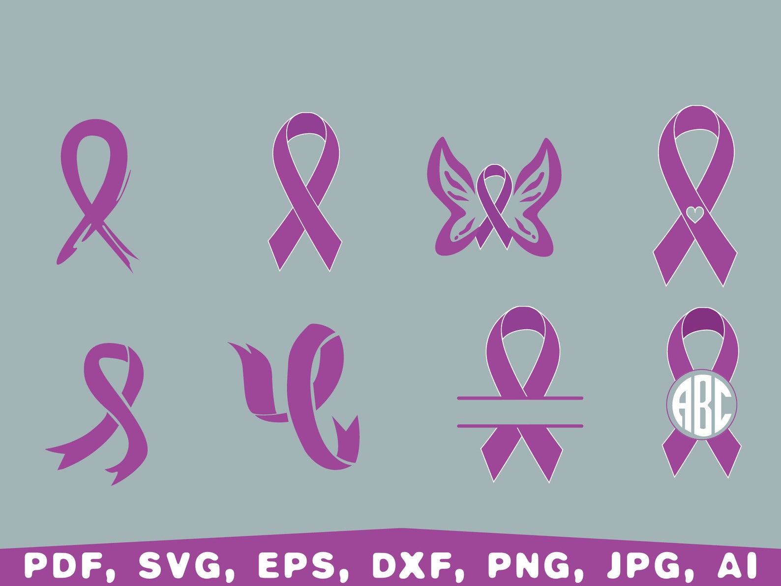 Domestic Violence Awareness Svg Bundle, Purple Ribbon Svg, Stop ...