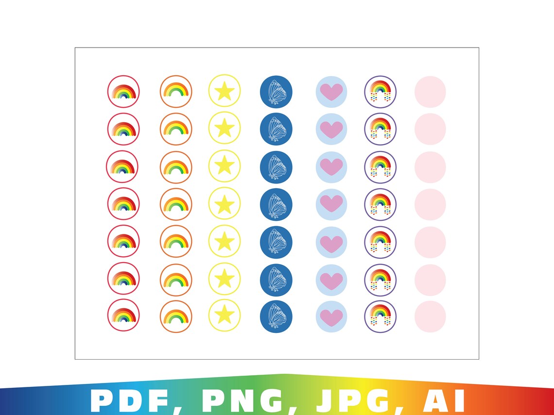 Printable Rainbow Reward Chart Printable Rainbow Behavior - Etsy