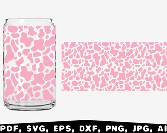 Cow Can Glass Wrap SVG, Cow Print Svg, Cow Head Svg, Animal Print Svg ...