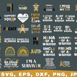 Childhood Cancer Awareness Svg, Gold Ribbon Svg, Childhood Cancer Cut ...