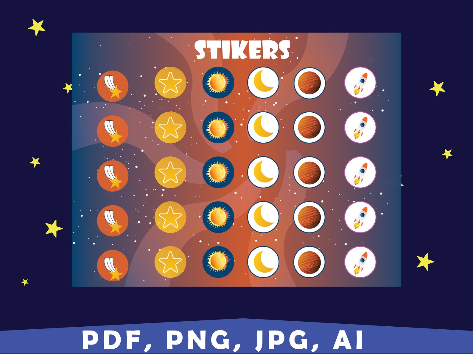 Space Reward Chart Printable Space Behavior Chart Astronaut - Etsy