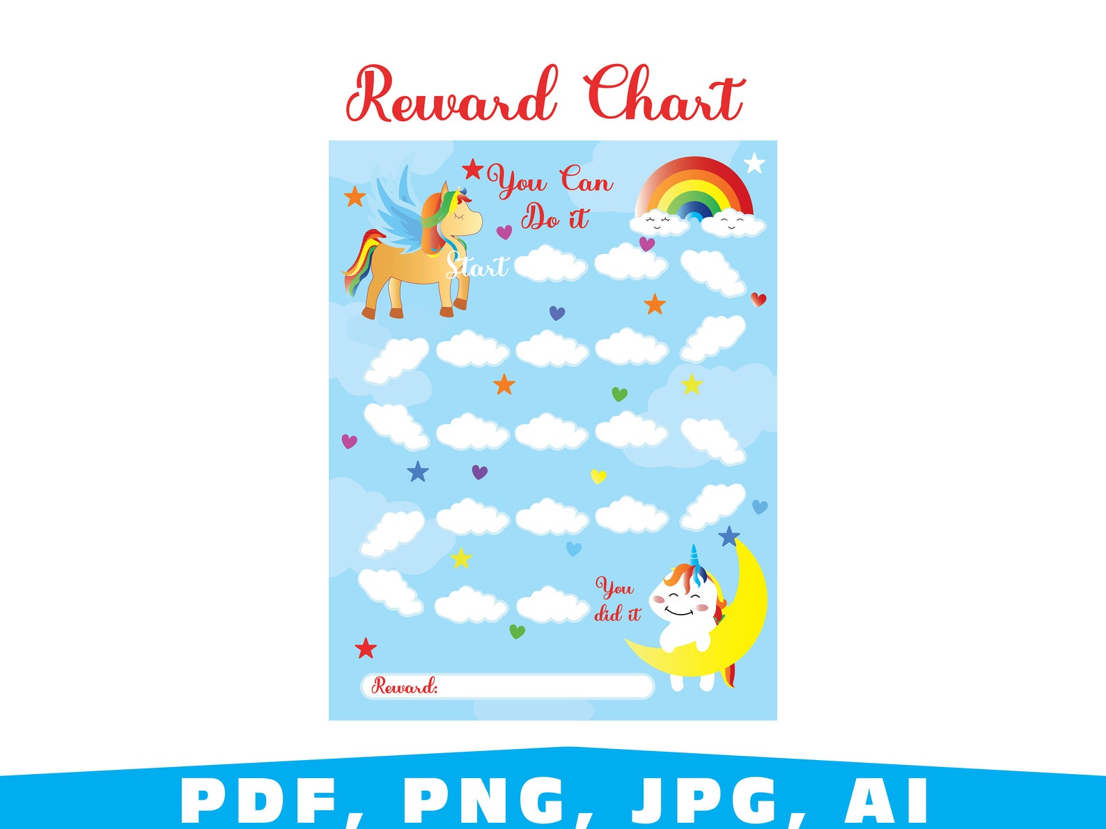 Printable Unicorn Reward Chart Printable Unicorn Behavior - Etsy