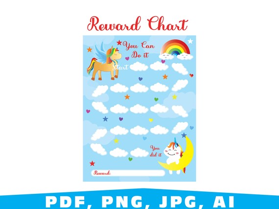 Printable Unicorn Reward Chart Printable Unicorn Behavior | Etsy