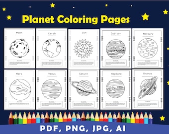 Space Planets Coloring Pages Printable for Kids Astronomy Outer Space ...
