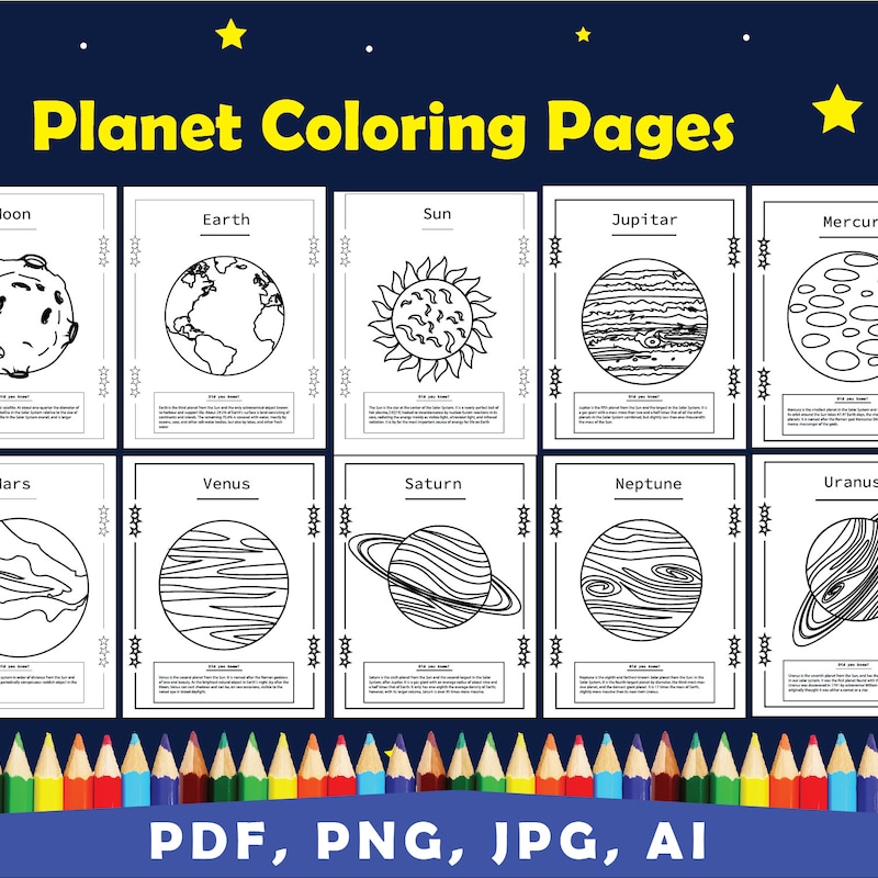 Solar System Print - Etsy