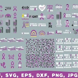 Domestic Violence Awareness Svg Bundle, Purple Ribbon Svg, Stop ...