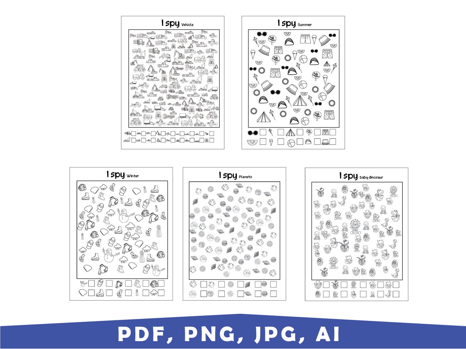 25 I Spy Game Fun I Spy Activity Pages for Kids Classroom - Etsy