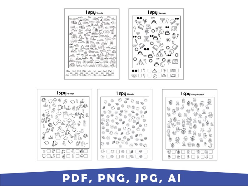 25 I Spy Game Fun I Spy Activity Pages for Kids Classroom - Etsy