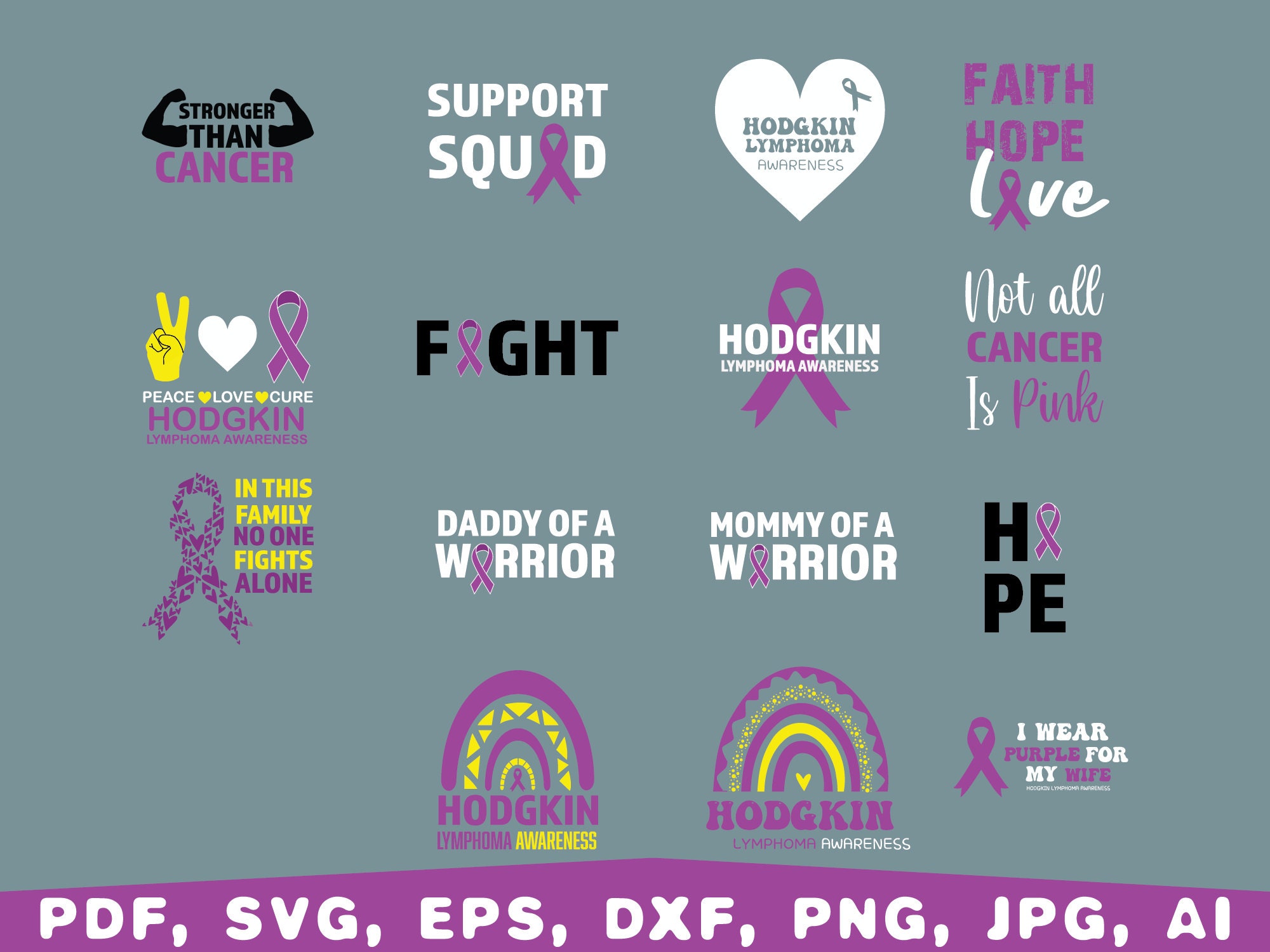 Hodgkin Lymphoma Awareness Svg Bundle Hodgkin Lymphoma Ribbon - Etsy ...